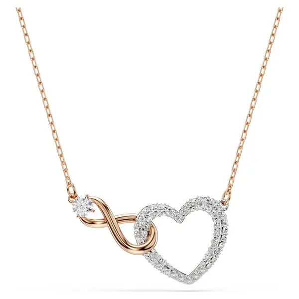 SWAROVSKI Hyperbola Infinity Necklace With Heart-shaped Zirconia - White