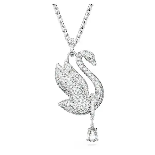 SWAROVSKI Iconic Swan Pendant Necklace - White