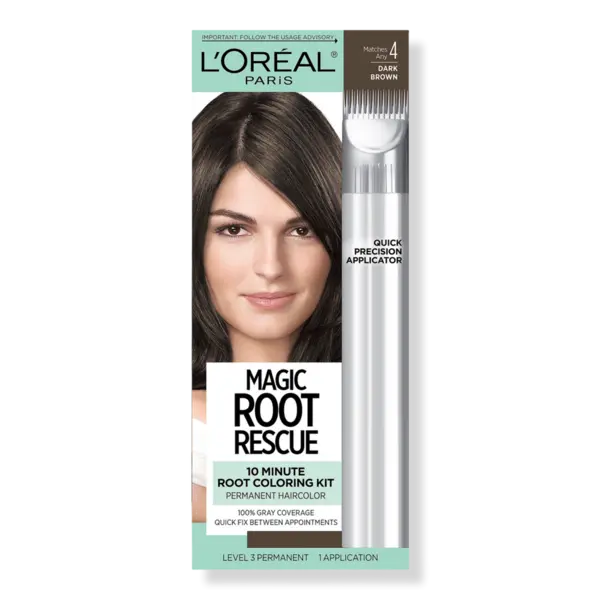 L'OREAL Magic Root Rescue 10 Minute Permanent Coloring Kit - 4 Dark Brown