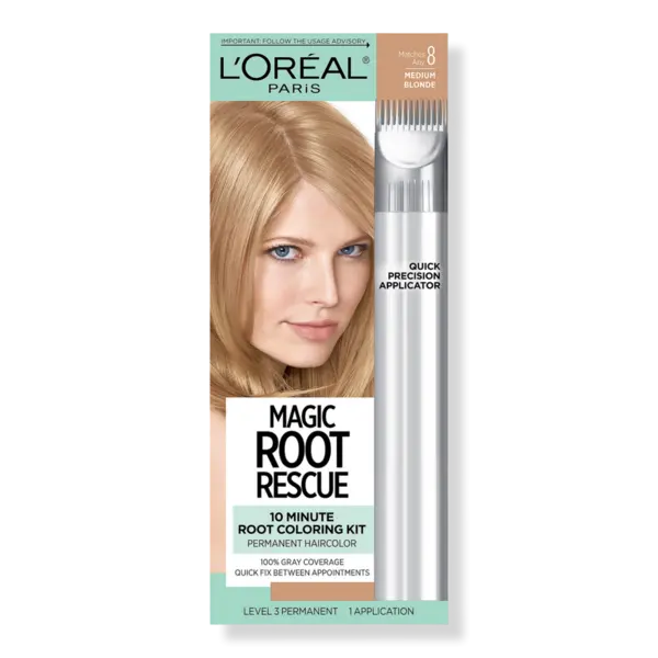 L'OREAL Magic Root Rescue 10 Minute Permanent Coloring Kit - 8 Medium Blonde