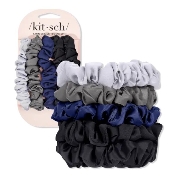 KITSCH Satin Petite Scrunchies Set - Midnight