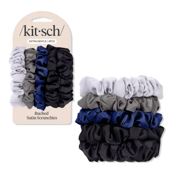 KITSCH Satin Petite Scrunchies Set - Midnight