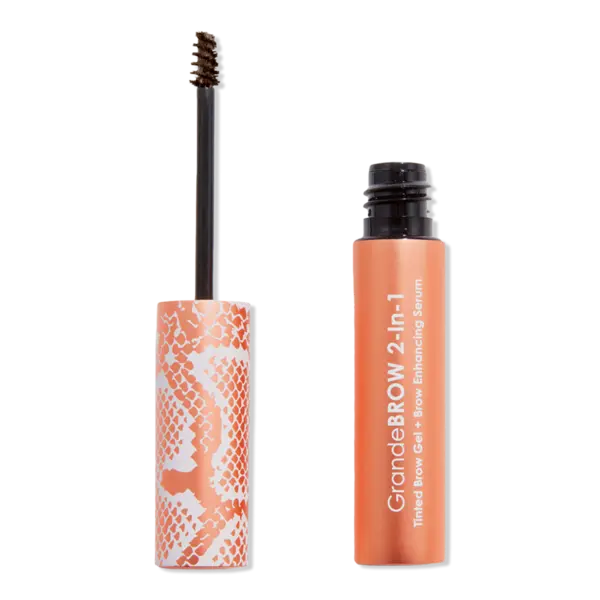 GRANDE COSMETICS Travel 2-in-1 Tinted Brow Gel + Brow Enhancing Serum - Dark