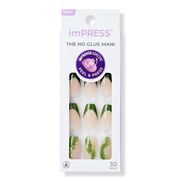 Kiss Impress Design Medium Press On Manicure Nails - Ballerina