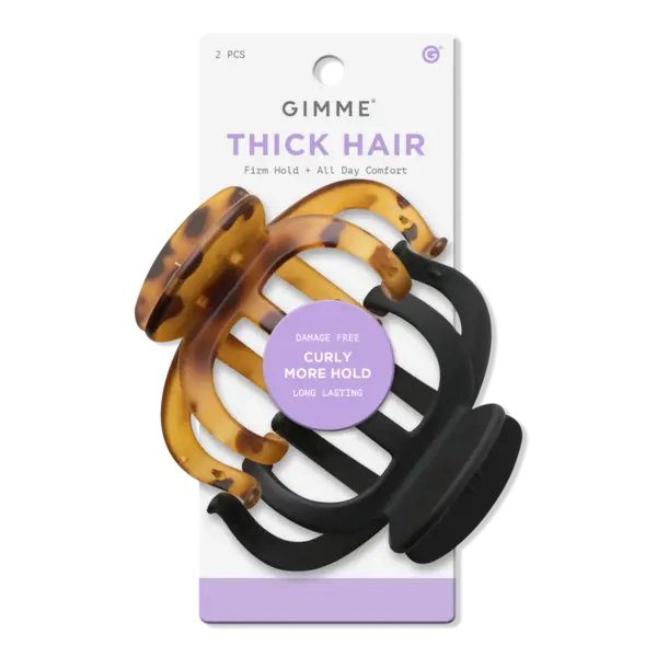 GIMME BEAUTY Thick Hair Curly Claw Clip - Black/tortoise