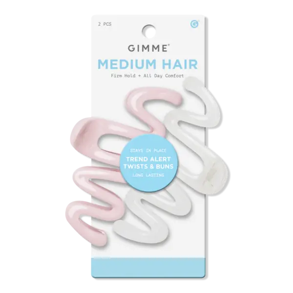 GIMME BEAUTY Medium Hair Squiggle 2.0 Claw Clip - Pink/white