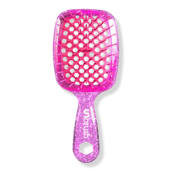 UNBRUSH Detangling Hair Brush Mini - Glitter Rose Quartz