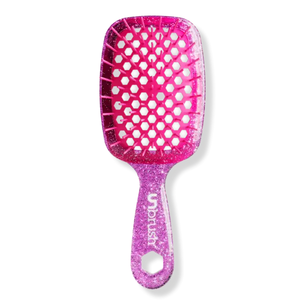 UNBRUSH Detangling Hair Brush Mini - Glitter Rose Quartz