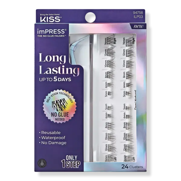 Kiss Impress Long Lasting Self Adhesive Eyelashes Demi Natural - One-color