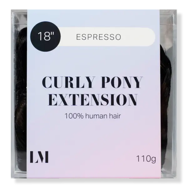 LOCKS & MANE 18" Curly Human Hair Ponytail - Espresso