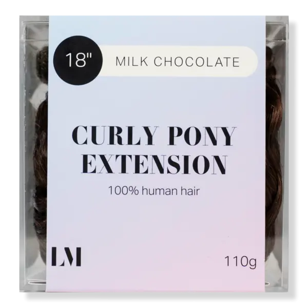 LOCKS & MANE 18" Curly Human Hair Ponytail By - Milk Chocolate