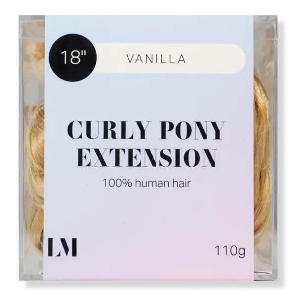 LOCKS & MANE 18" Curly Human Hair Ponytail - Vanilla