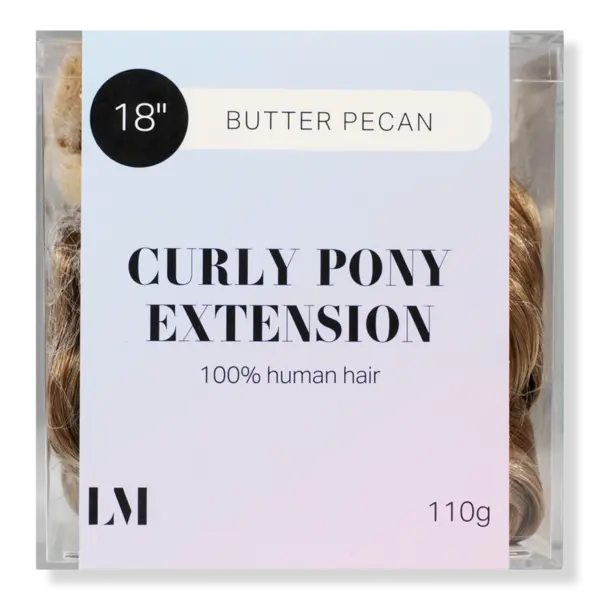 LOCKS & MANE 18" Curly Human Hair Ponytail - Butter Pecan