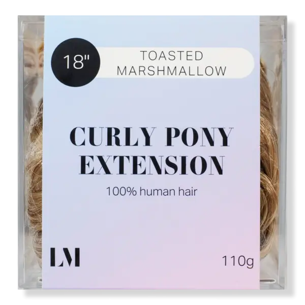 LOCKS & MANE 18" Curly Human Hair Ponytail - Toasted Marshmallow