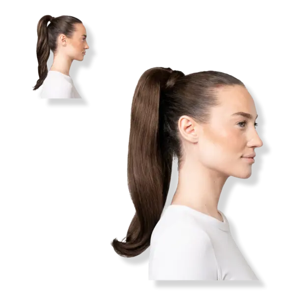 LOCKS & MANE 18" Human Hair Clip-in Ponytail - Milk Chocolate