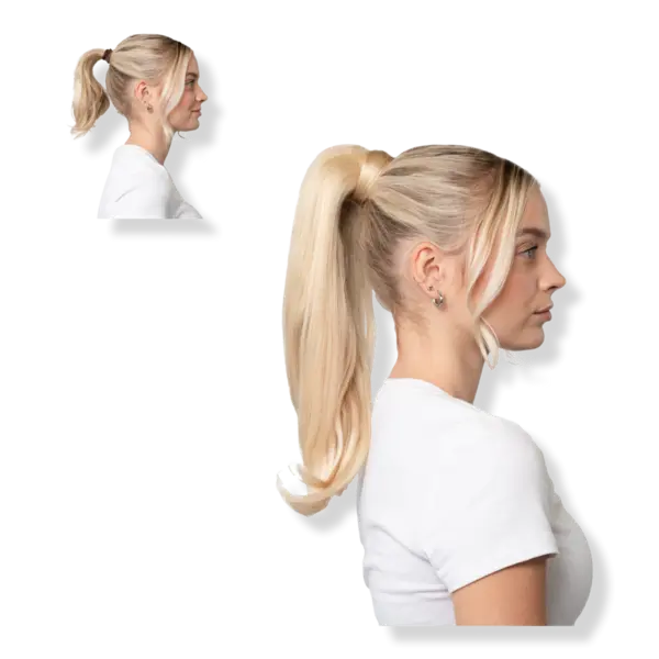 LOCKS & MANE 18" Human Hair Ponytail - Vanilla