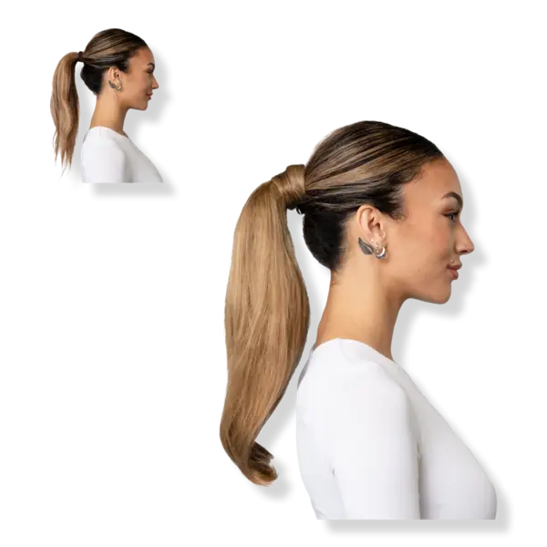 LOCKS & MANE 18" Human Hair Clip-in Ponytail - Butterscotch