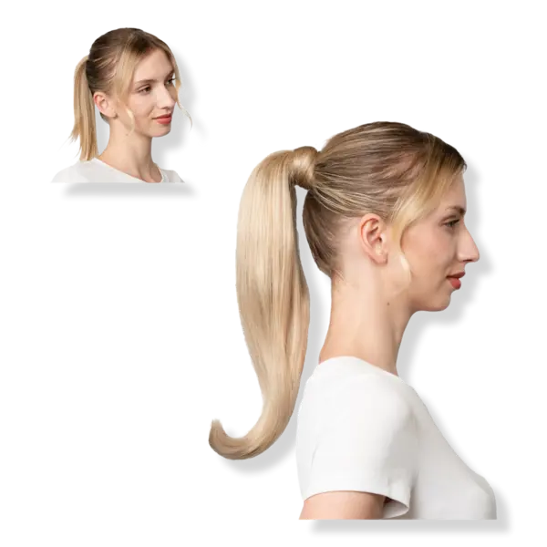 LOCKS & MANE 18" Human Hair Ponytail - Toasted Marshmallow