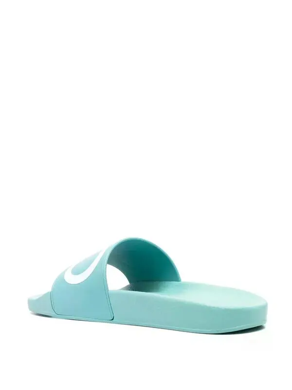 FERRAGAMO Gancini-print Slides - Blue