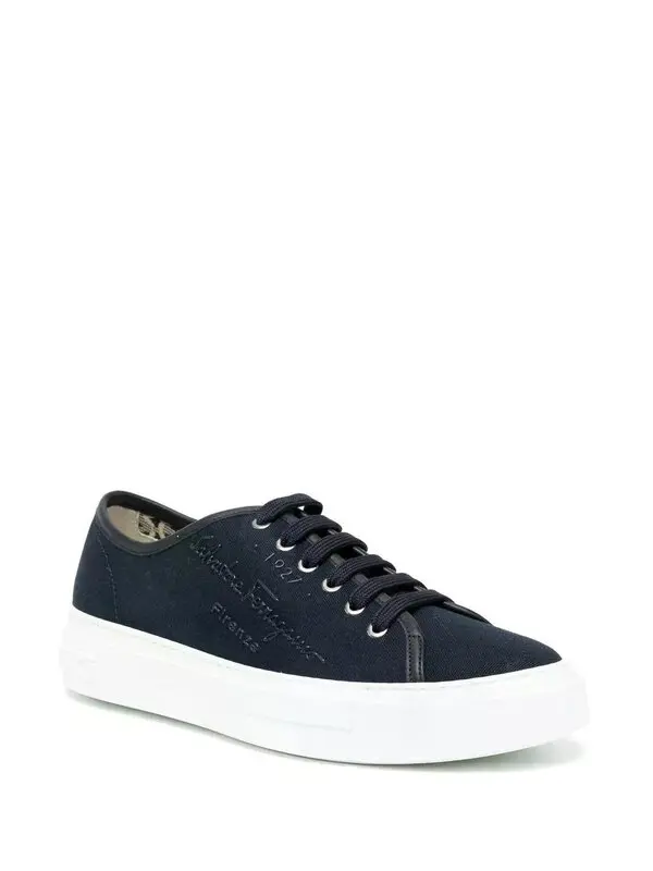 FERRAGAMO Borg Logo-print Sneakers - Blue