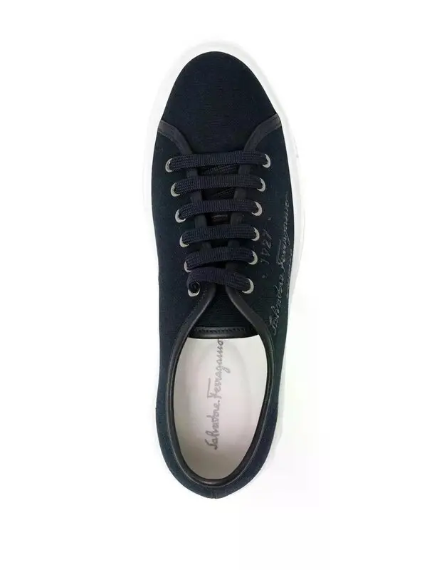 FERRAGAMO Borg Logo-print Sneakers - Blue