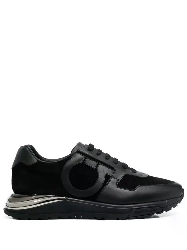 FERRAGAMO Gancini Patch Lace-up Sneakers