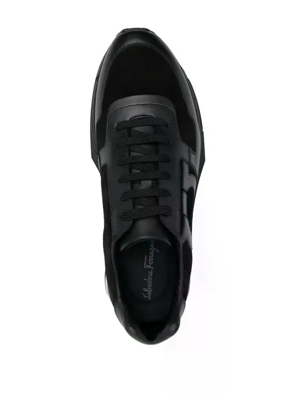 FERRAGAMO Gancini Patch Lace-up Sneakers