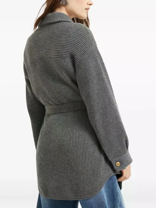 Brunello Cucinelli Ribbed Wool Belted Cardigan