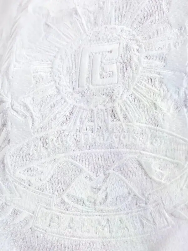Balmain Embroidered Lace-trimmed Top