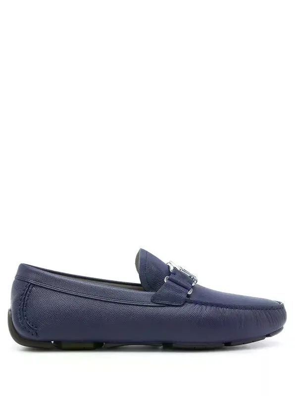 FERRAGAMO Logo Plaque Loafers - Blue