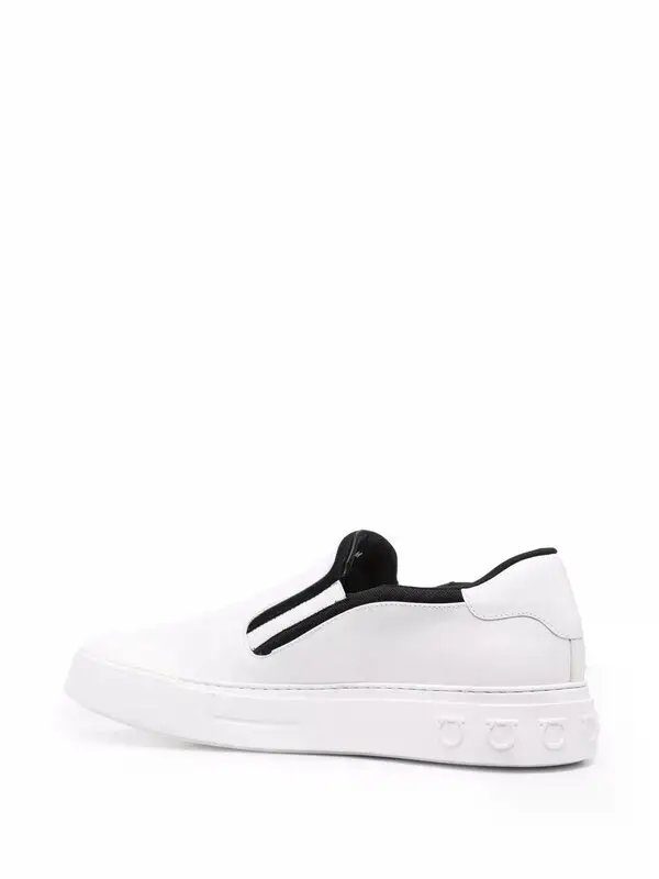 FERRAGAMO Gancini Slip-on Sneakers - White