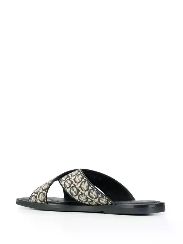 FERRAGAMO Gancini Printed Pool Slides