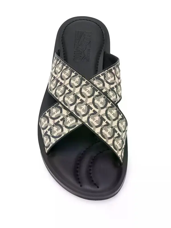 FERRAGAMO Gancini Printed Pool Slides
