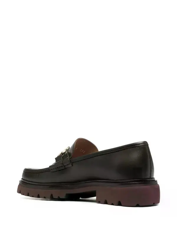 FERRAGAMO Gancini Chunky Leather Loafers
