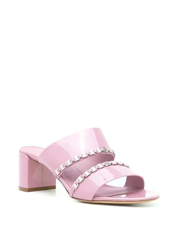 FERRAGAMO Gancini Plaque Leather Sandals