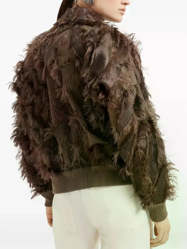 Brunello Cucinelli Feather-trimmed Bomber Jacket