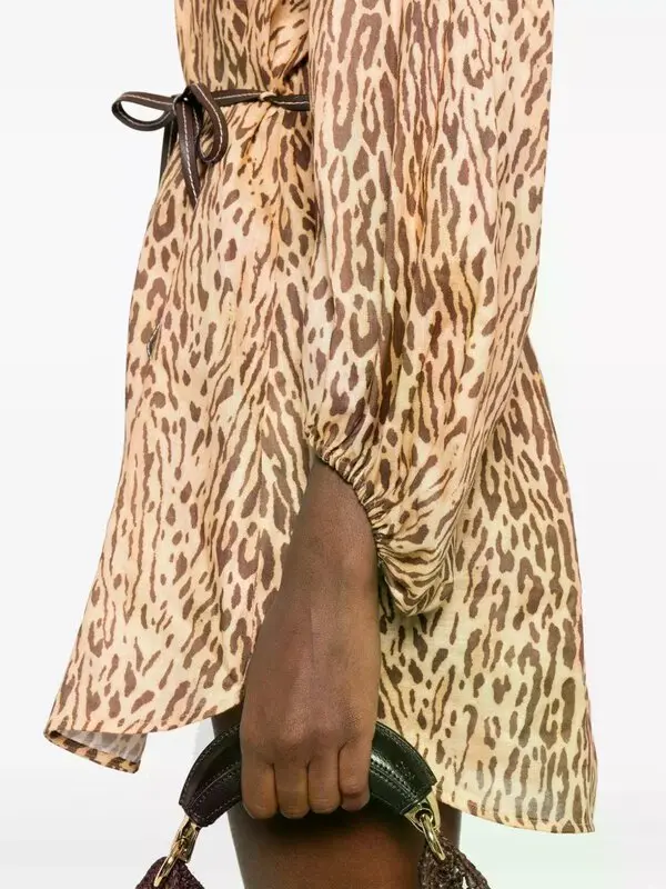 Zimmermann Cascadian Leopard-print Mini Dress - Brown
