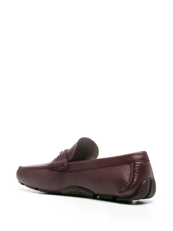 FERRAGAMO Gancini-buckle Leather Loafers - Red