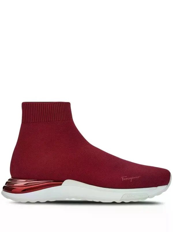 FERRAGAMO Logo-print Slip-on Sneakers - Red