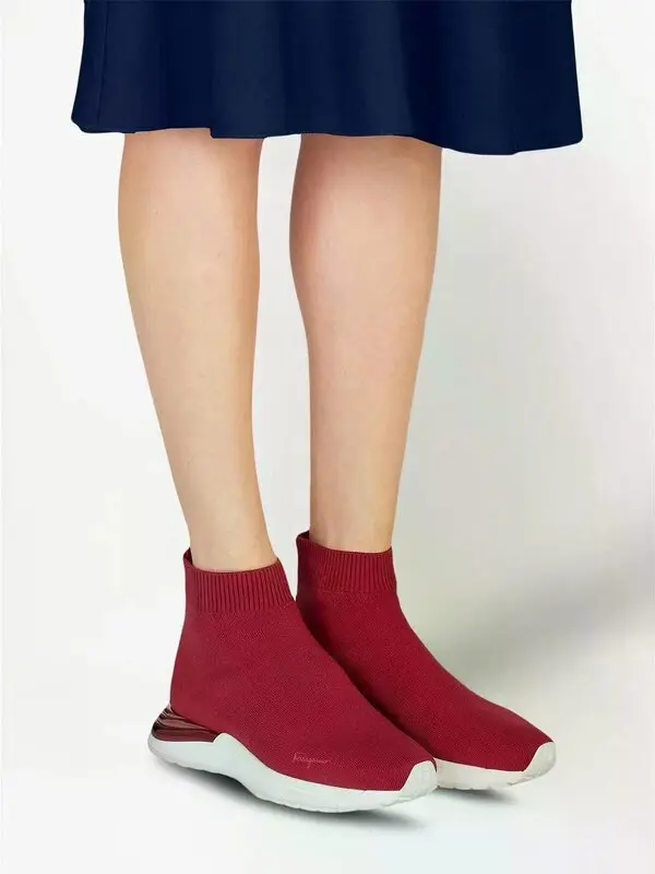 FERRAGAMO Logo-print Slip-on Sneakers - Red