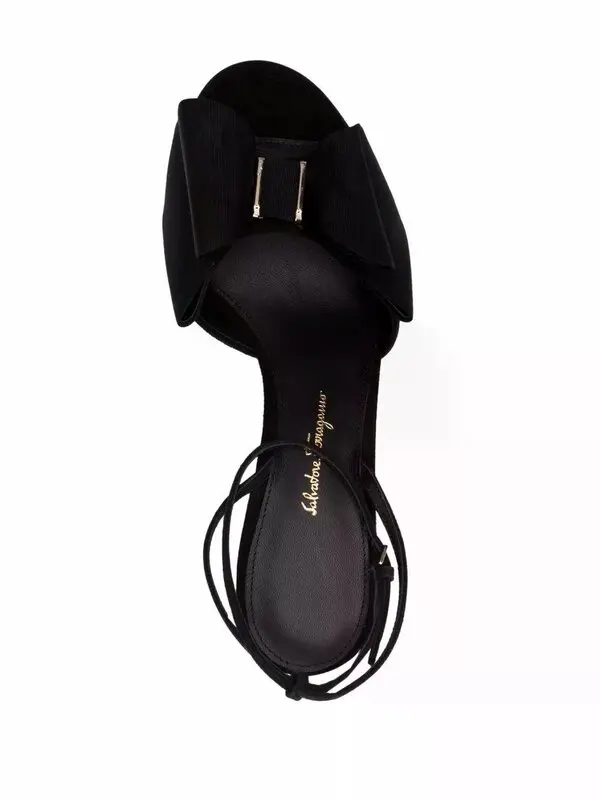 FERRAGAMO Vara Bow-detail Leather Sandals - Black