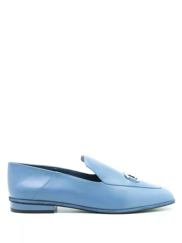 FERRAGAMO Square-toe Leather Loafers - Black