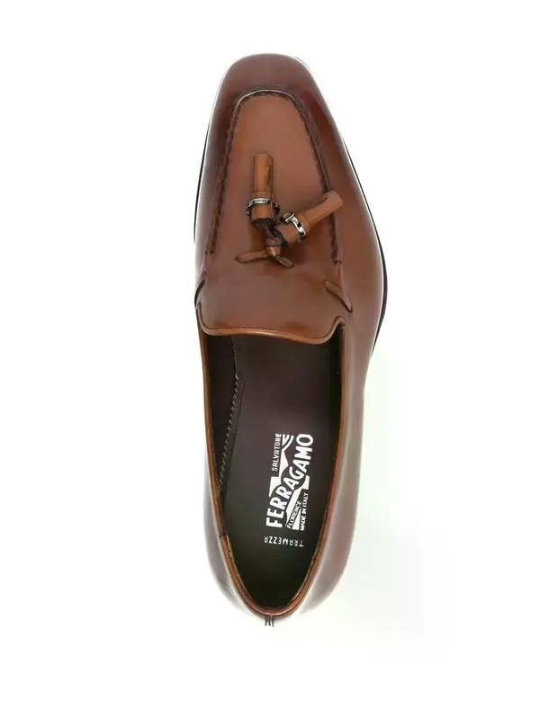FERRAGAMO Tassel-detail Leather Loafers