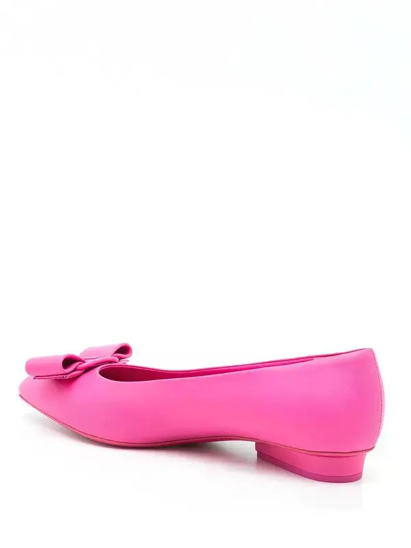 FERRAGAMO Viva Bow-detail Leather Ballerina Shoes