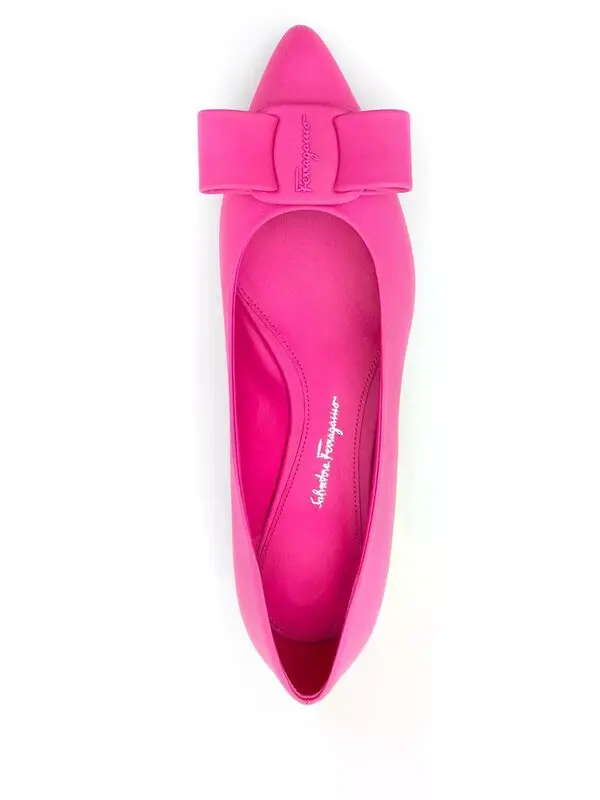 FERRAGAMO Viva Bow-detail Leather Ballerina Shoes