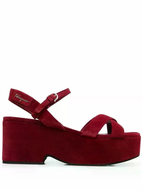 FERRAGAMO Strappy Platform Block-heel Sandals
