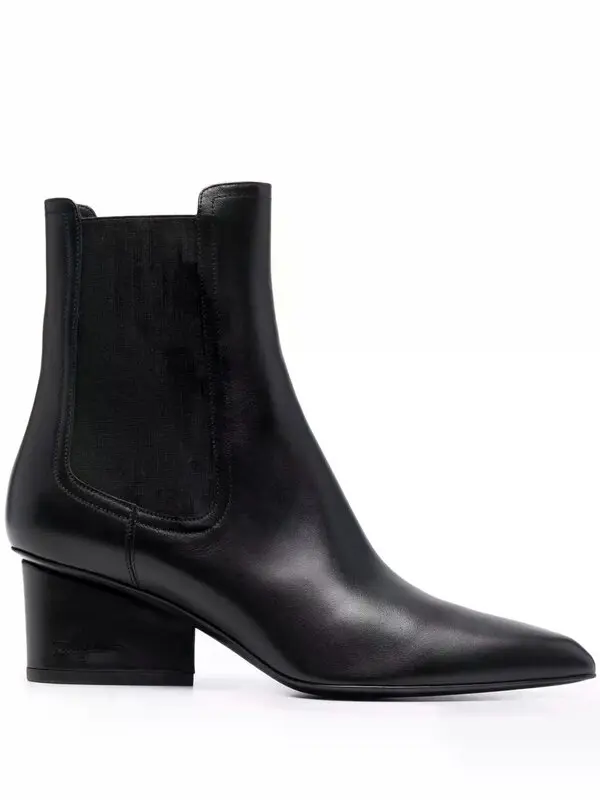 FERRAGAMO Logo-embossed Heel Chelsea Boots
