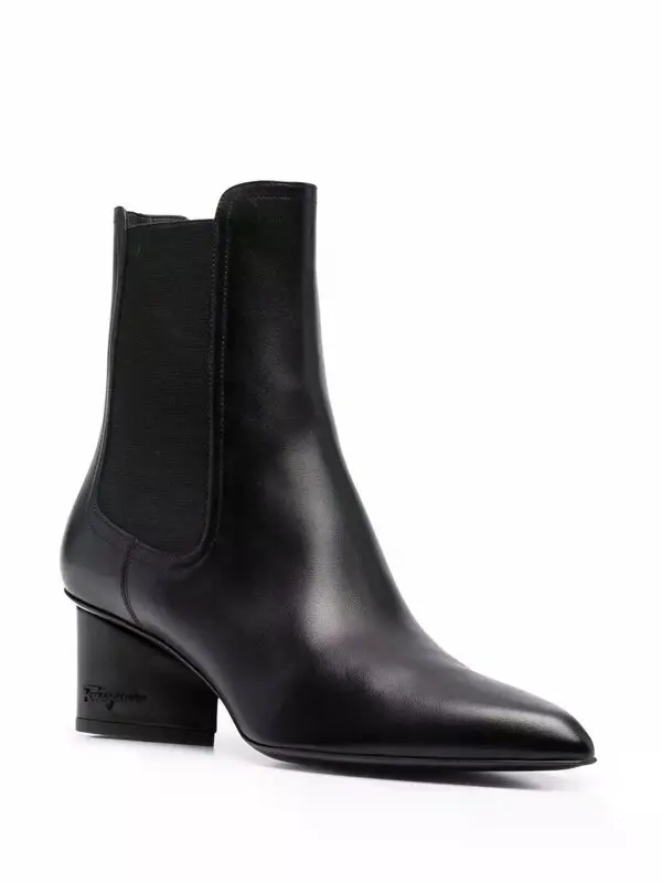 FERRAGAMO Logo-embossed Heel Chelsea Boots
