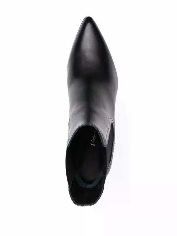 FERRAGAMO Logo-embossed Heel Chelsea Boots