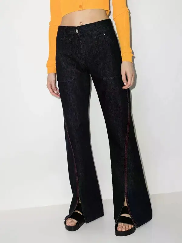 FERRAGAMO Front-slit Wide-leg Jeans
